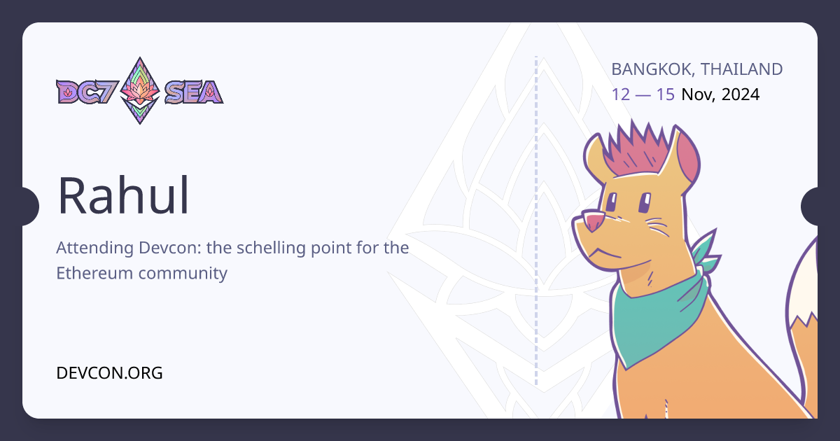 Join me @ Devcon 2024