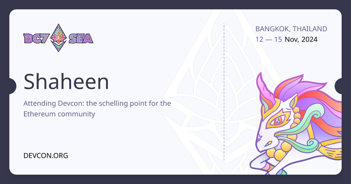 Join me @ Devcon 2024