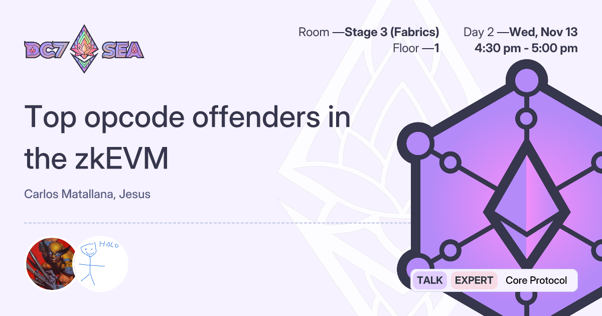 Top opcode offenders in the zkEVM @ Devcon SEA