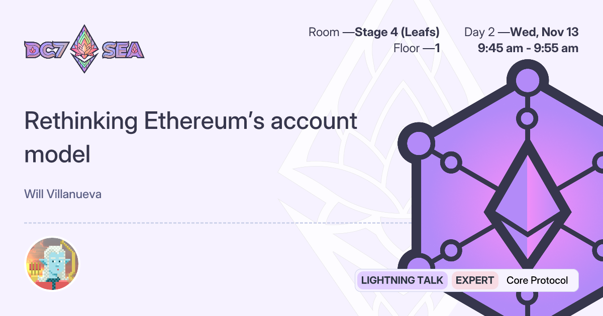 Rethinking Ethereum’s account model @ Devcon SEA