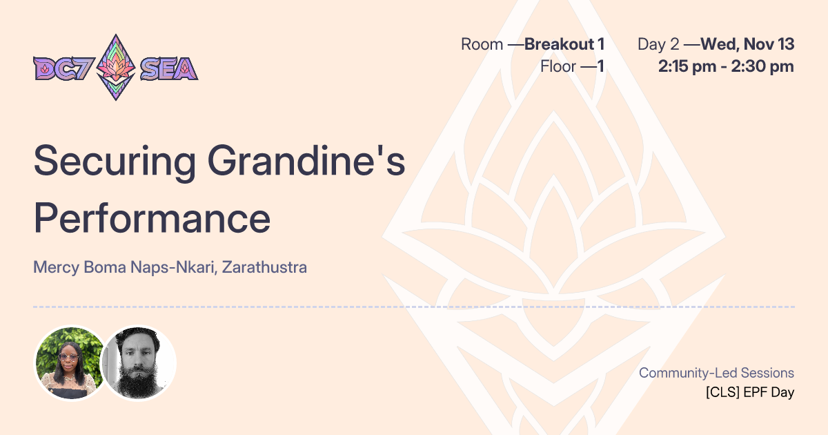 Securing Grandine's Performance @ Devcon SEA