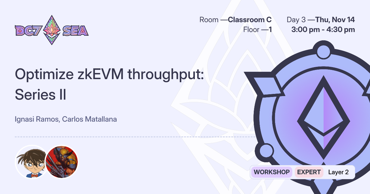 Optimize zkEVM throughput: Series II @ Devcon SEA