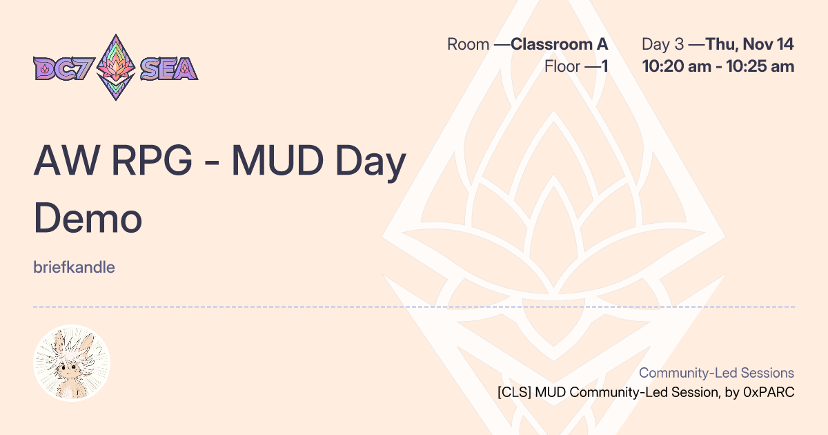 AW RPG - MUD Day Demo @ Devcon SEA