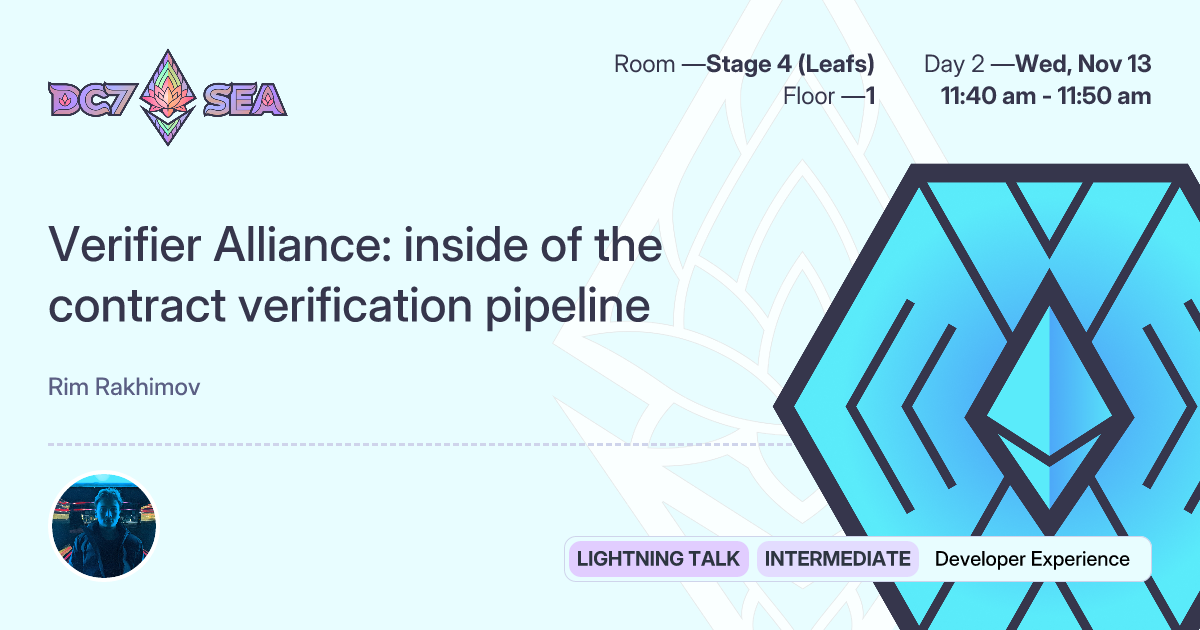 Verifier Alliance: inside of the contract verification pipeline @ Devcon SEA