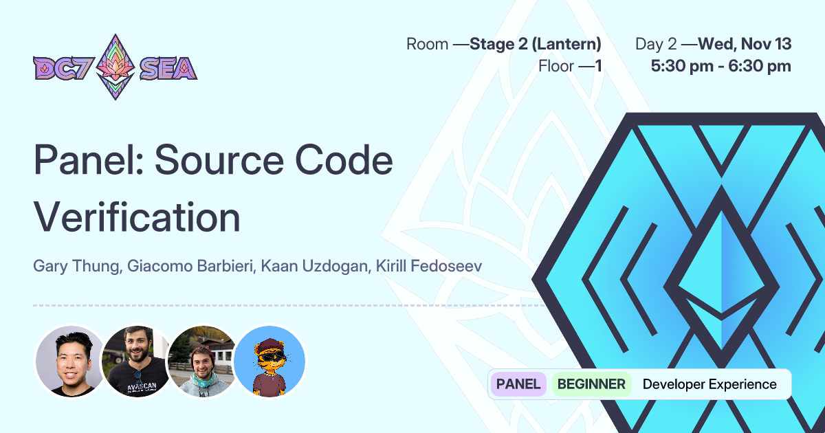 Panel: Source Code Verification @ Devcon SEA